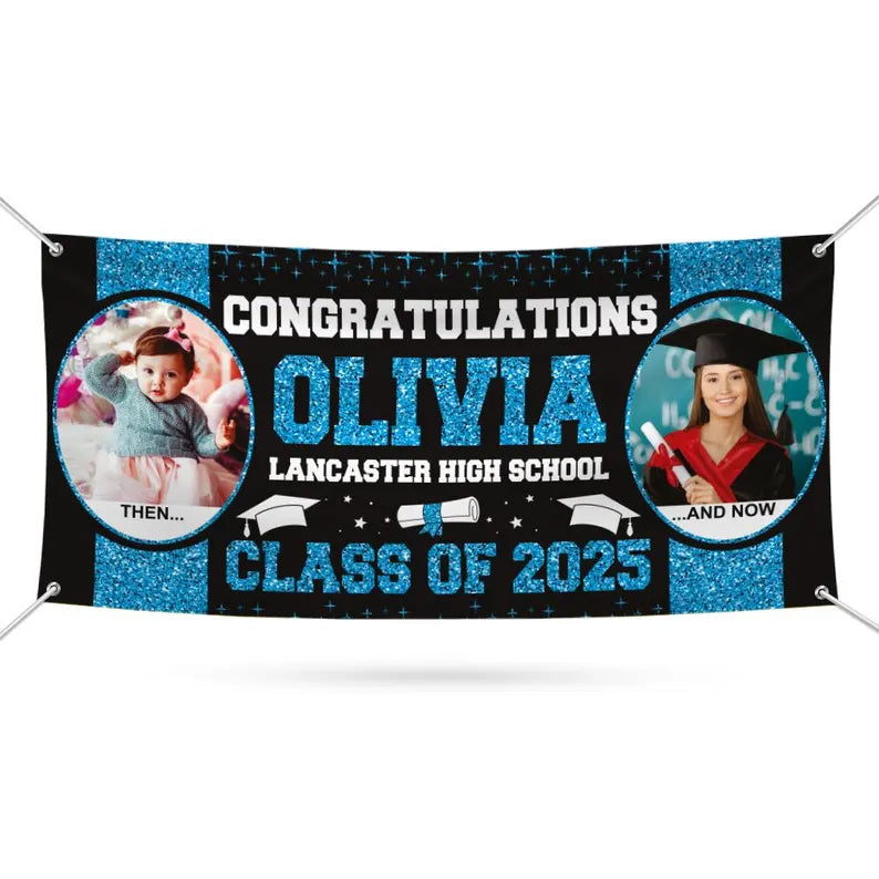 Graduation 2025 Personalized Photo Banner Sign – Voila Print Inc