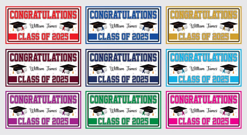 Graduation 2025 Personalized Banner Sign – Voila Print Inc