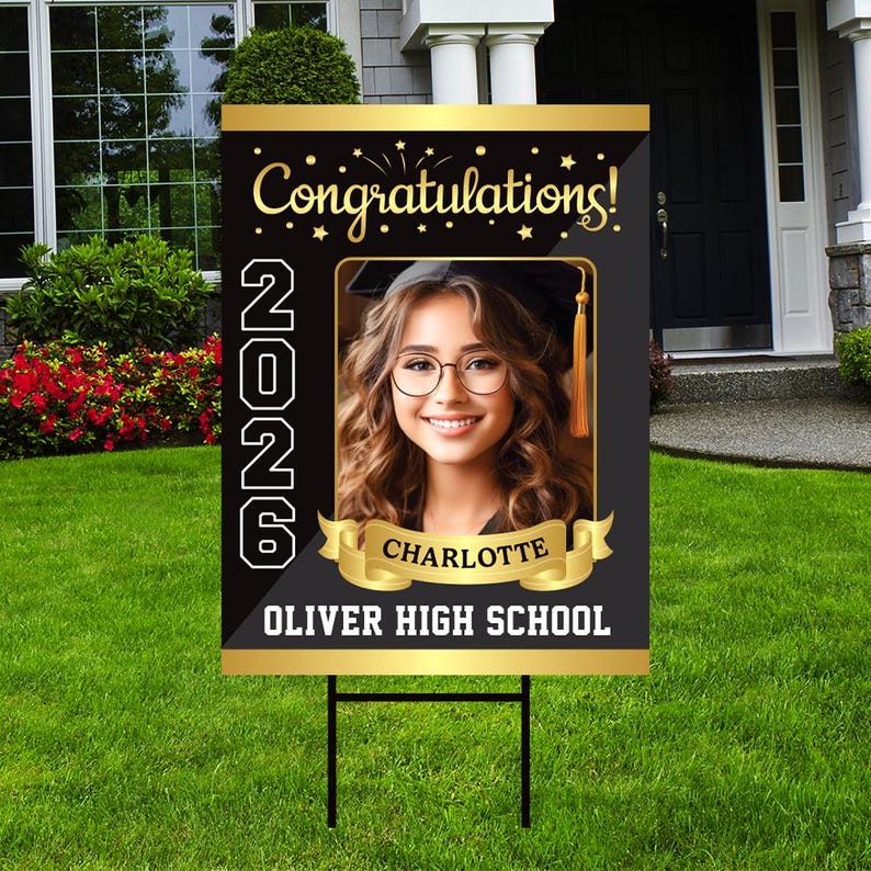 Personalized Graduation Yard Sign 2026 With Photo Graduation Lawn Si