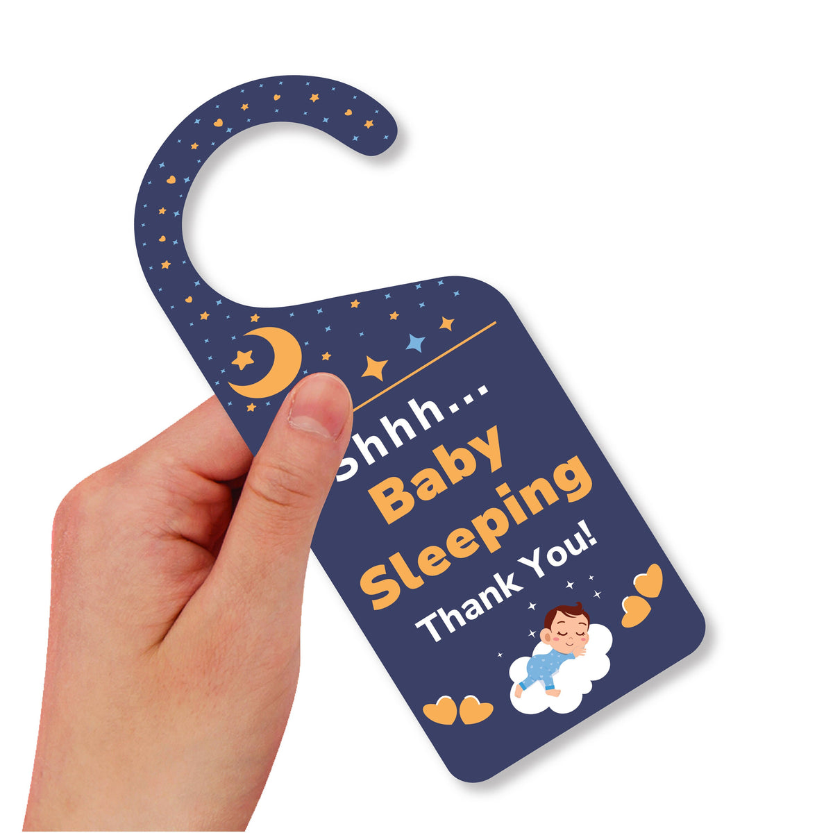 Baby Sleeping Door Hanger, Baby Is Sleeping Doorknob Sign, PVC Door Kn ...