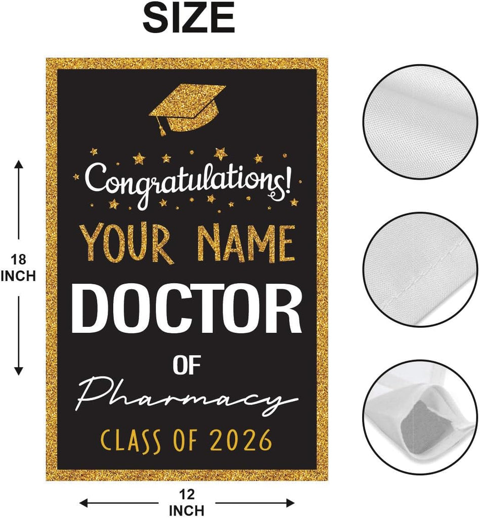 Personalized Doctor of Pharmacy Graduation Garden Flag, Double Sided ...