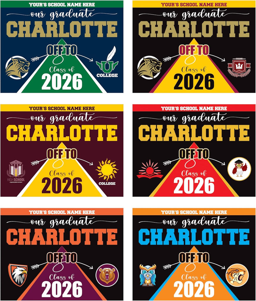 Personalized College Bound Yard Sign, College Logo Sign, Class of 2026 ...