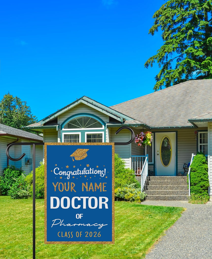Personalized Doctor of Pharmacy Graduation Garden Flag, Double Sided ...
