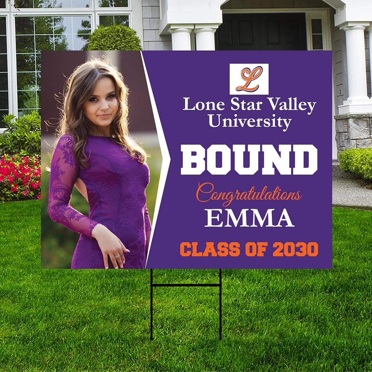 Personalized College Bound Yard Sign, College Logo Sign, Class of 2026 ...