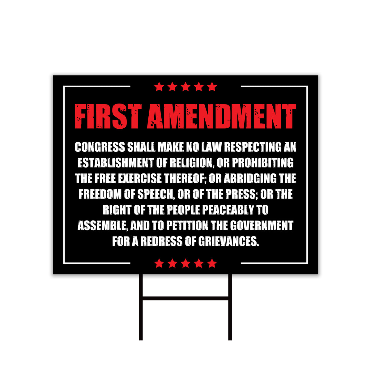 1st Amendment Free Speech Constitution Yard Sign, No Kings Protest Law ...