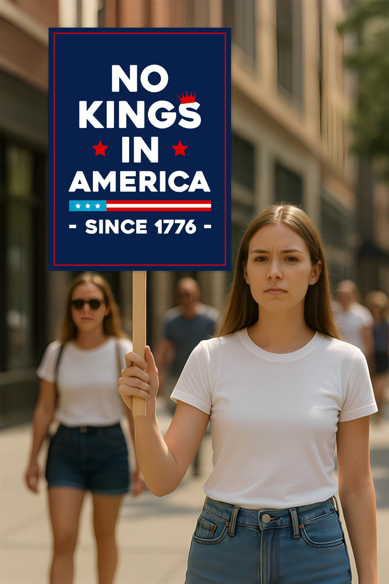 No Kings In America Foam Board Protest Sign, Anti-Trump Resistance ...