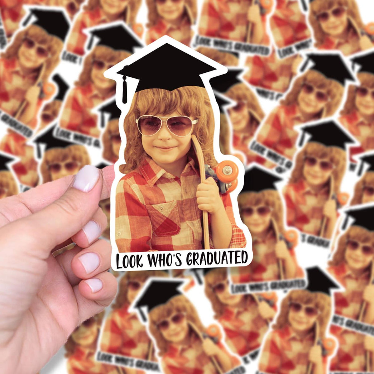 Custom Face Graduation Vinyl Sticker, High School Senior Grad Decal ...