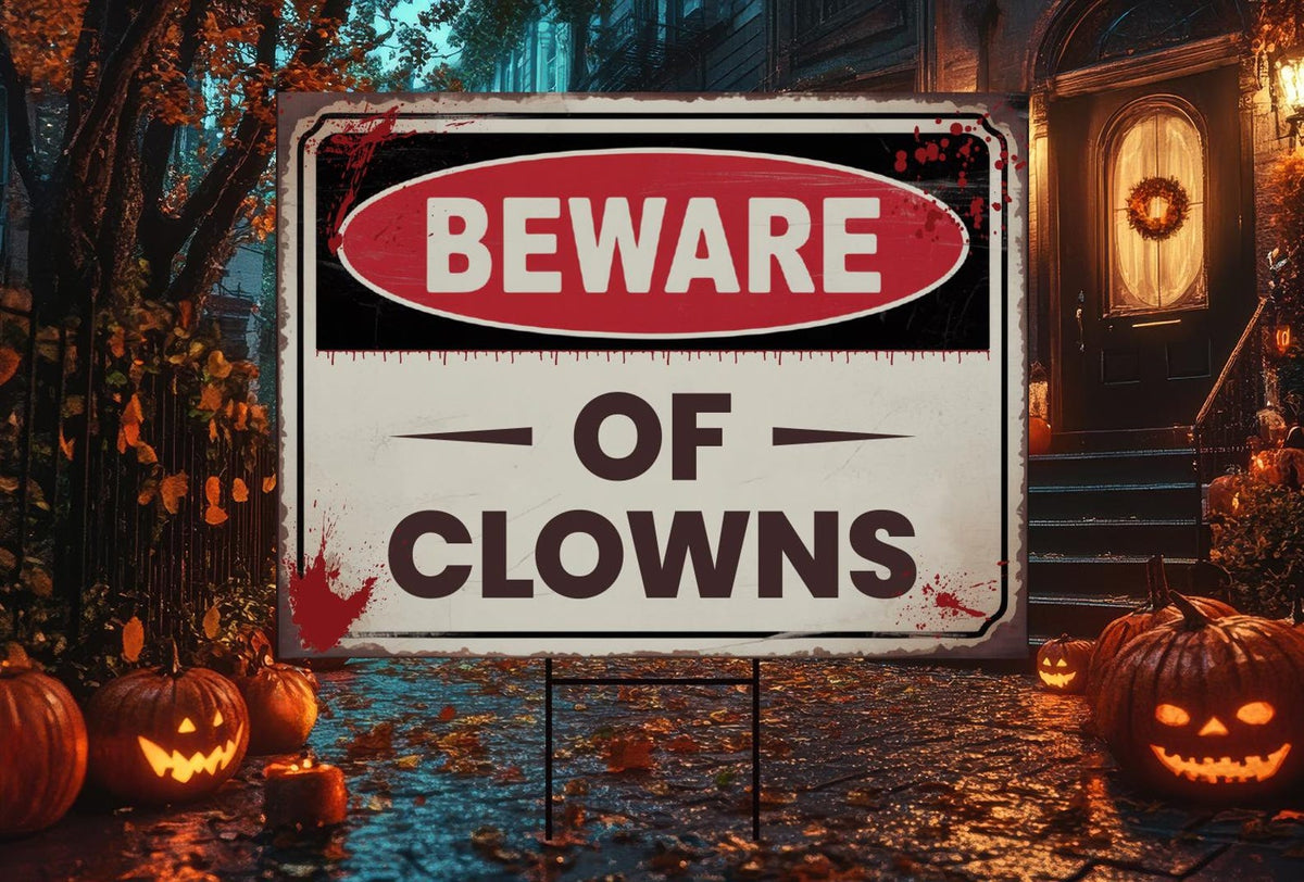 Beware of Clowns Yard Sign, Keep Out Halloween Lawn Decoration, Scary ...