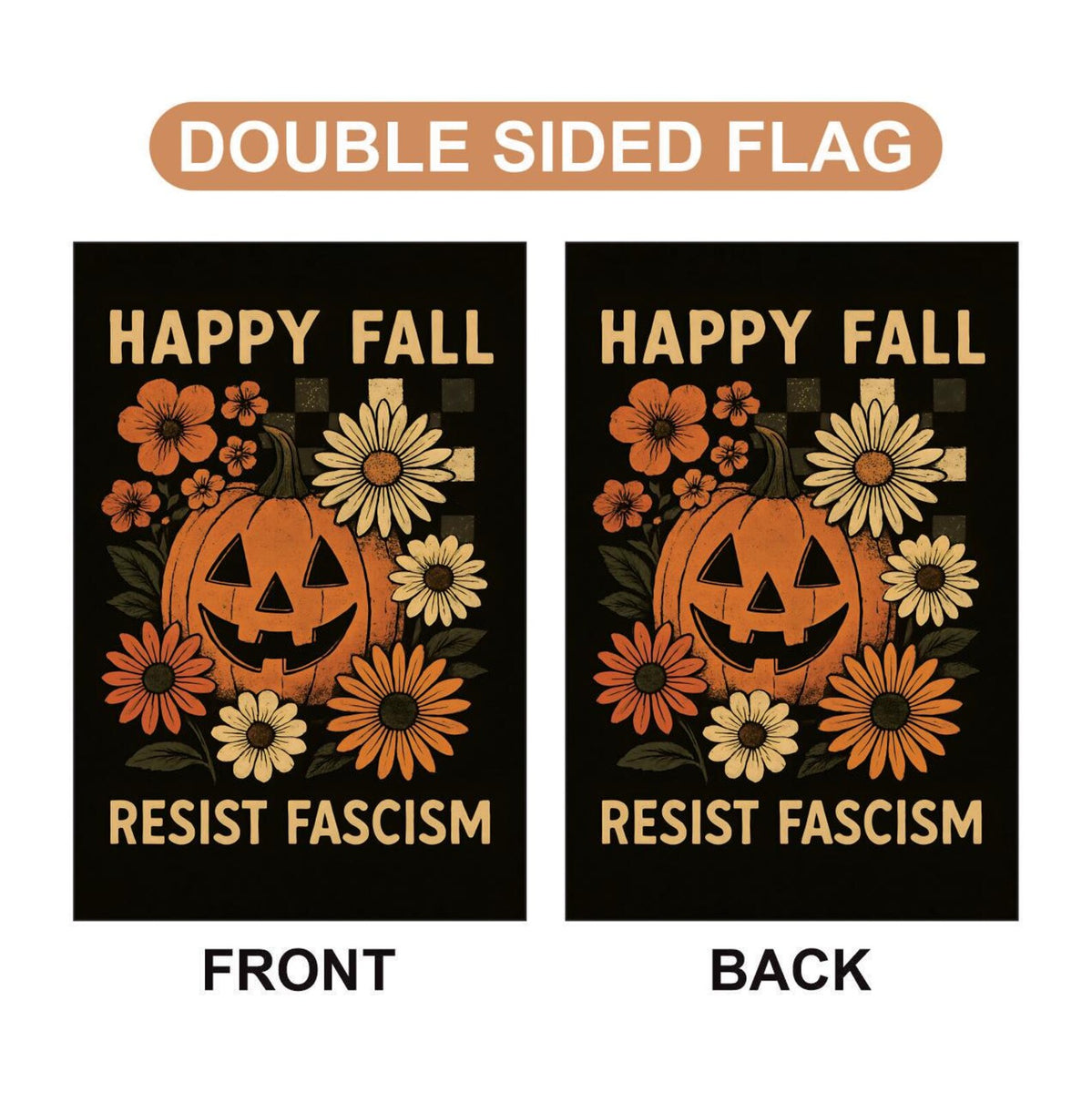 Resist Fascism Anti-Trump Halloween Garden Flag, Political Protest Fla ...
