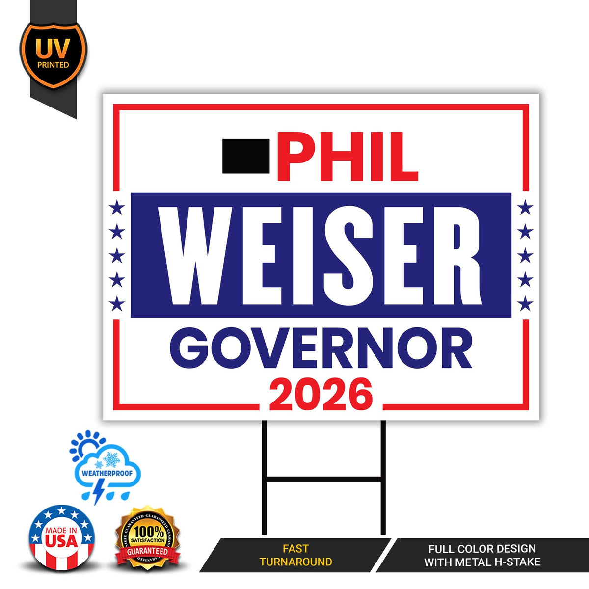 Phil Weiser For Colorado Governor 2026 Yard Sign, Corrugated Plastic ...