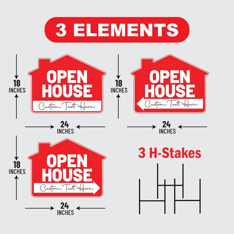Custom Open House Yard Sign (3 Pack) – Voila Print Inc