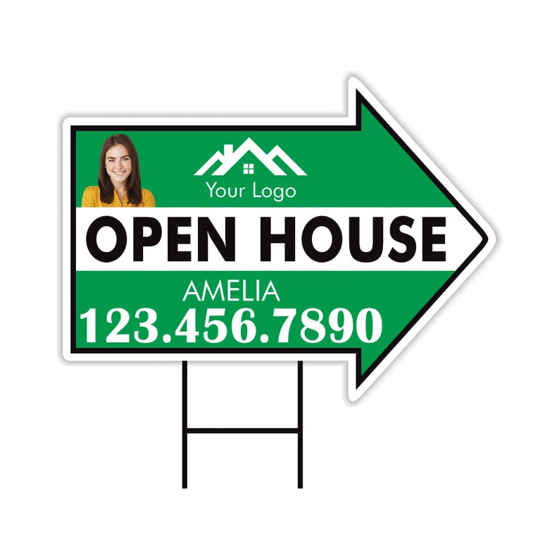 Custom Open House Arrow Yard Sign – Voila Print Inc