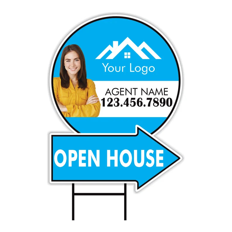Custom Open House Arrow Yard Sign – Voila Print Inc