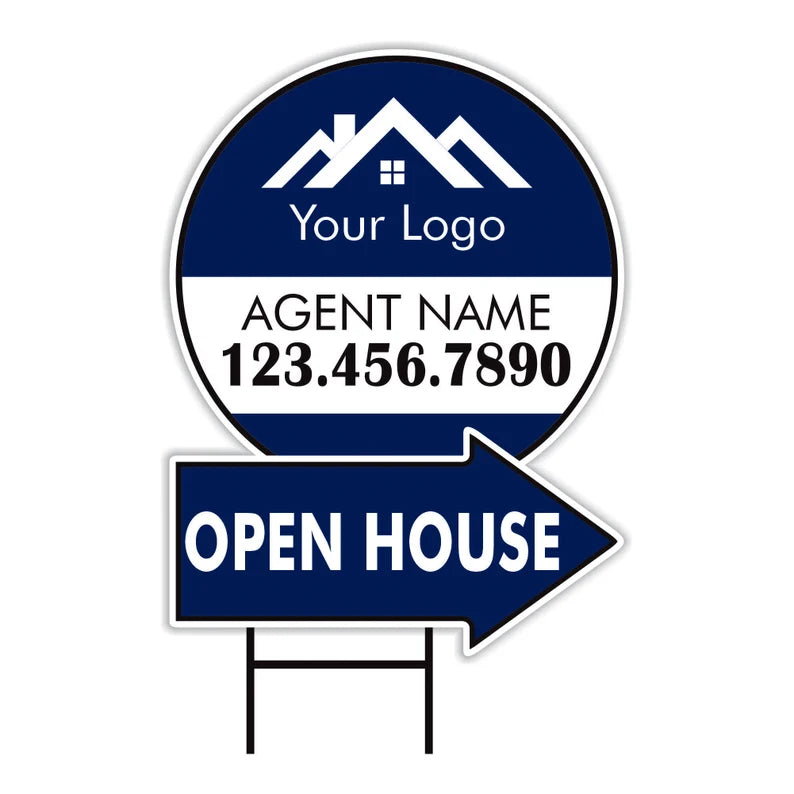 Custom Open House Arrow Yard Sign – Voila Print Inc