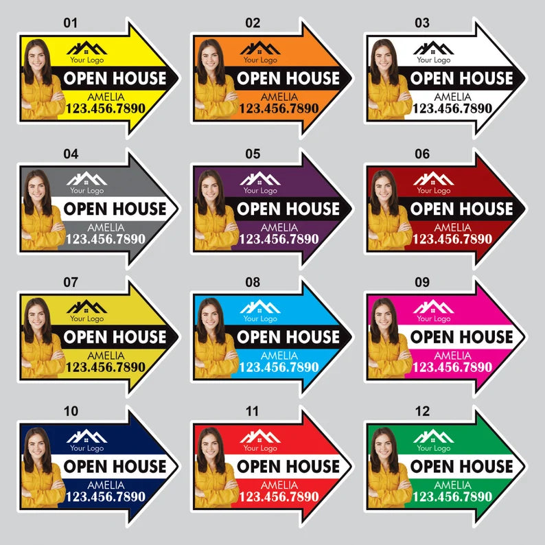Custom Open House Arrow Yard Sign – Voila Print Inc