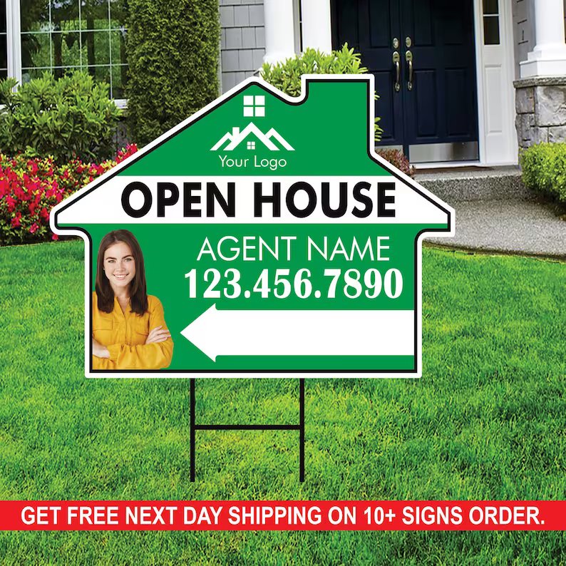 10 Pack Custom Open House Arrow Yard Sign – Voila Print Inc