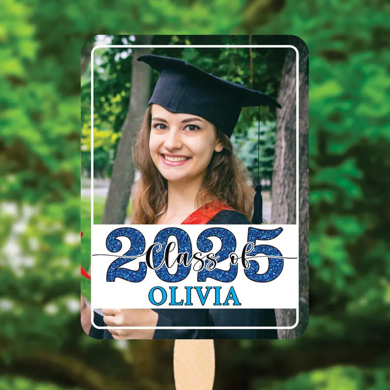 Custom Face Fans With Wooden Handle, Graduation Head, Grad Face Fans ...