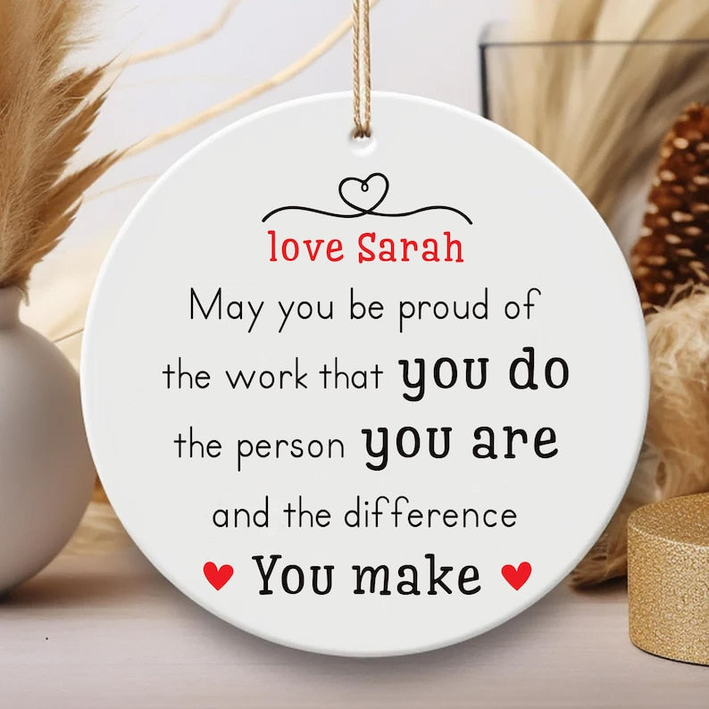Custom May You Be Proud Ornament, Motivational Ceramic Keepsake – Voila ...