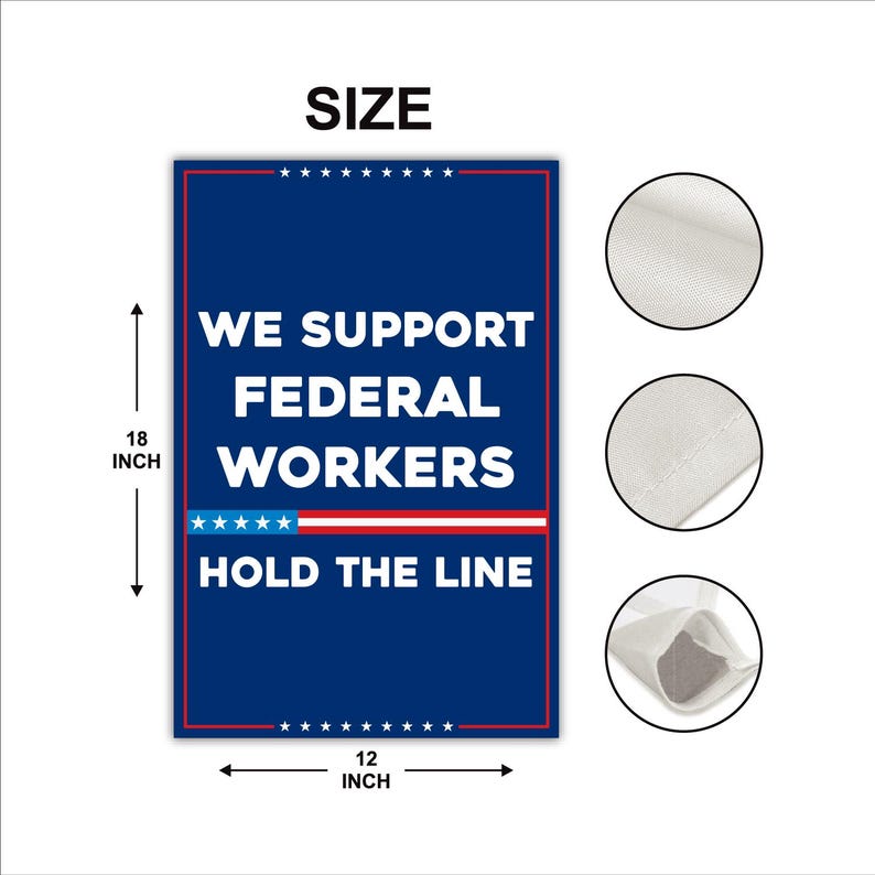 Support Federal Workers Garden Flag, 12x18 Inch Double Sided, Resist H ...