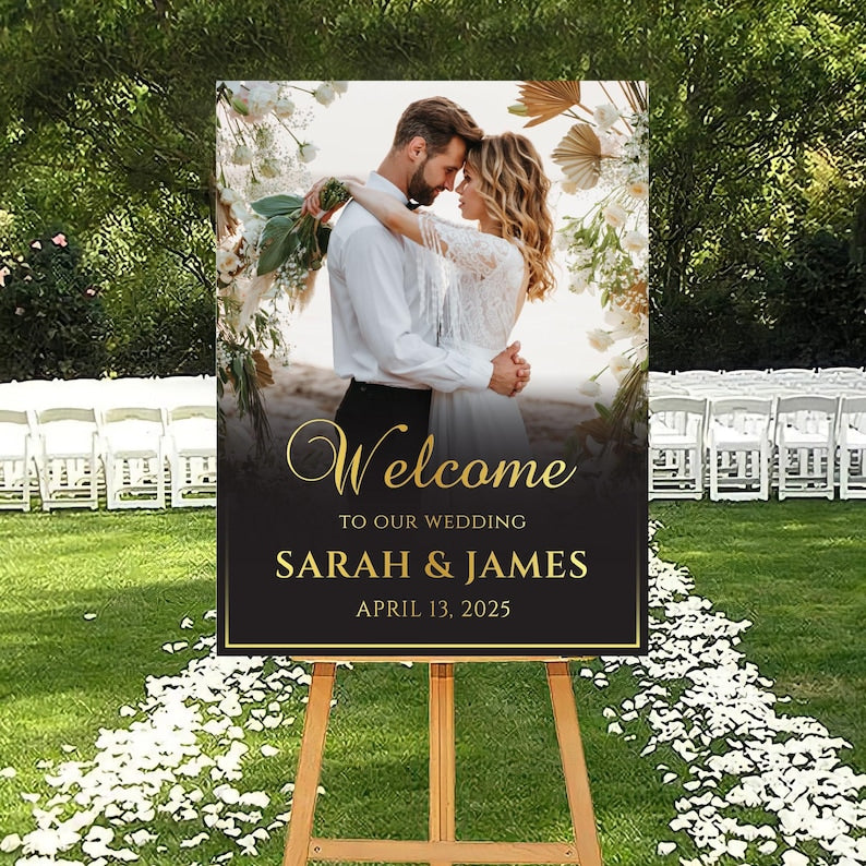 Custom Photo Wedding Welcome Sign, Personalized Ceremony Foamcore, PVC ...