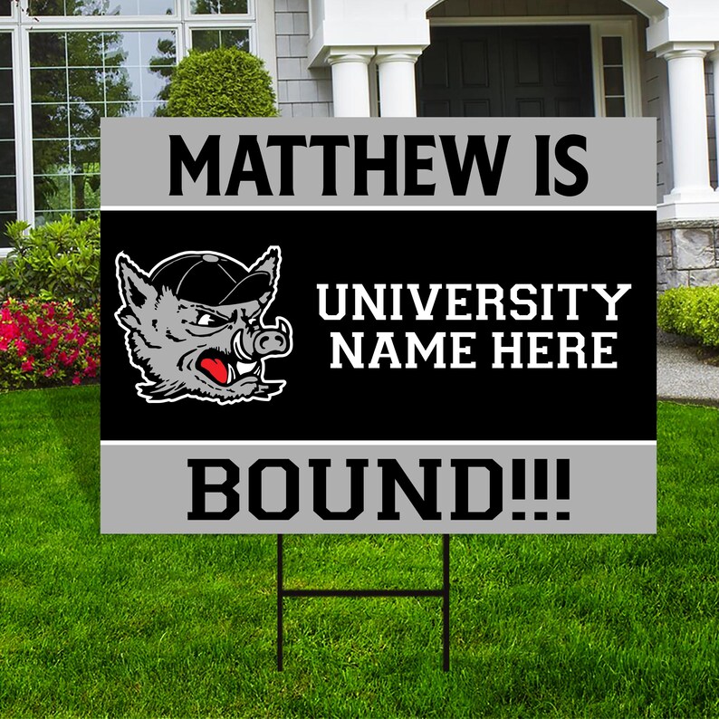 Personalized College Bound Future Yard Sign, College Logo Sign, Custom ...