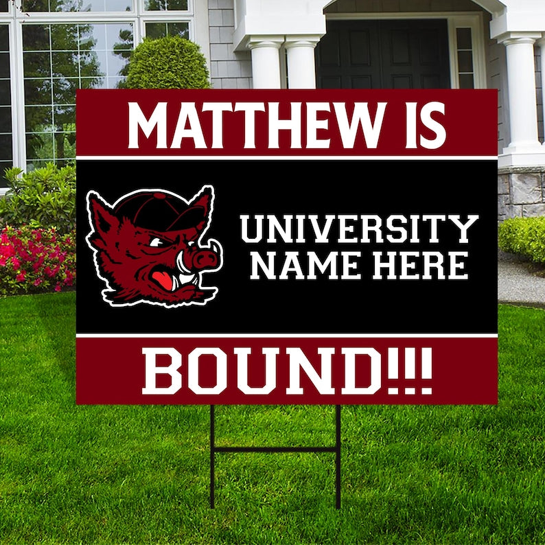 Personalized College Bound Future Yard Sign, College Logo Sign, Custom ...