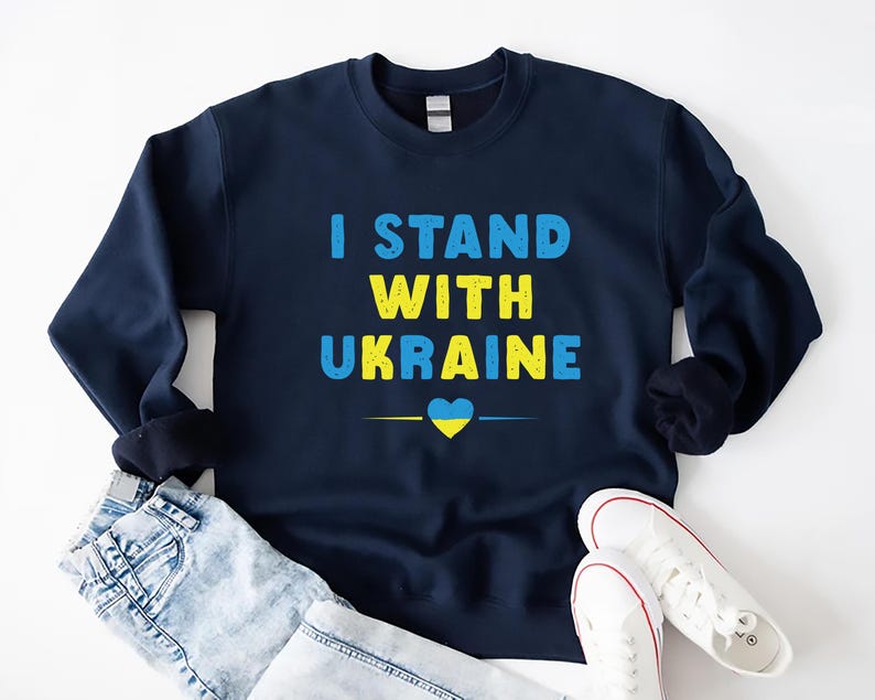 Ukraine Flag Long Sleeve Shirt, Ukraine Heart Shirt, Stop War Long ...