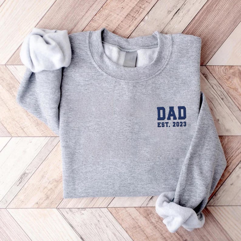 Embroidered Custom Dad Sweatshirt, Cute Father's Day Sweatshirt, New ...