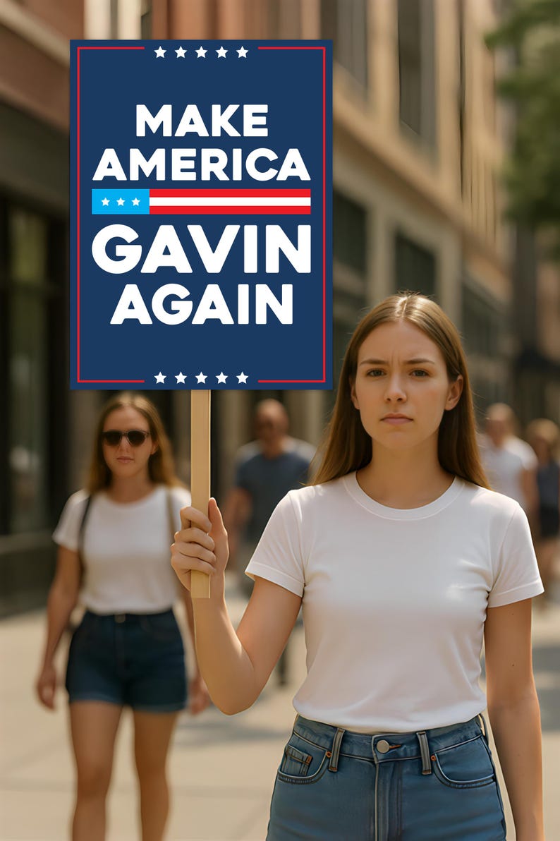 Make America Gavin Again Sign, Gavin Newsom For President, Presidentia ...