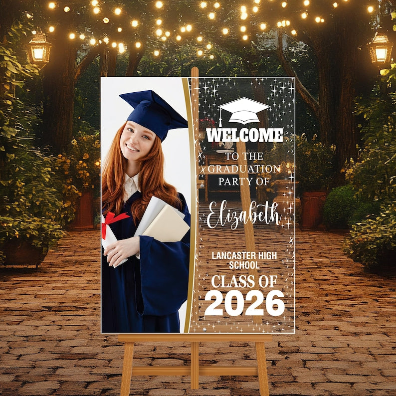 Personalized Graduation Welcome Sign, Custom Class of 2026 Party Sign ...