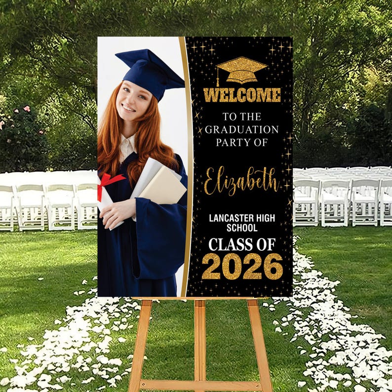 Personalized Graduation Welcome Sign, Custom Class of 2026 Party Sign ...
