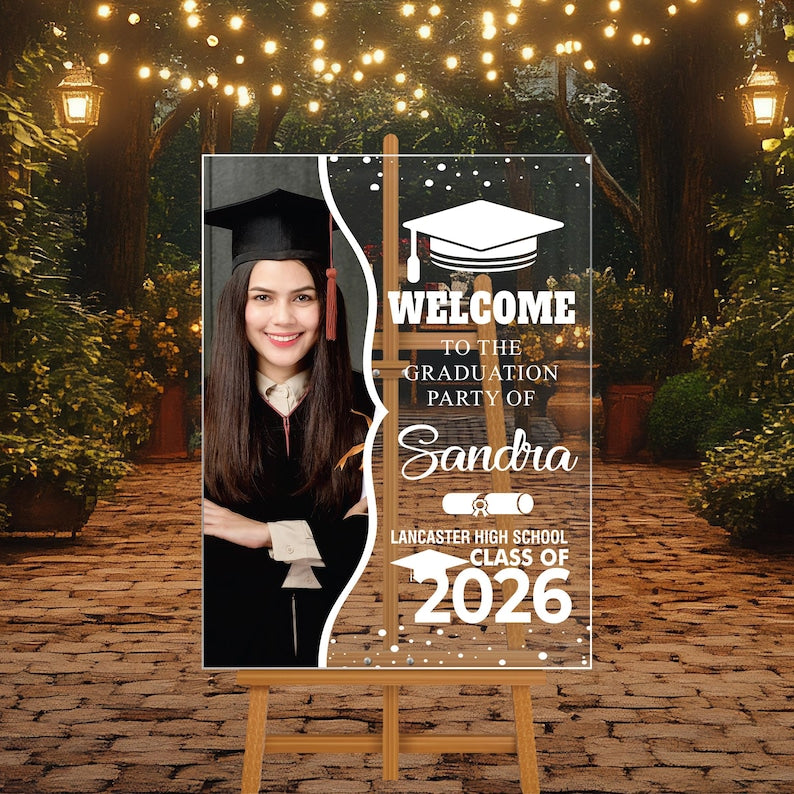 Personalized Graduation Welcome Sign, Custom Class of 2026 Party Sign ...
