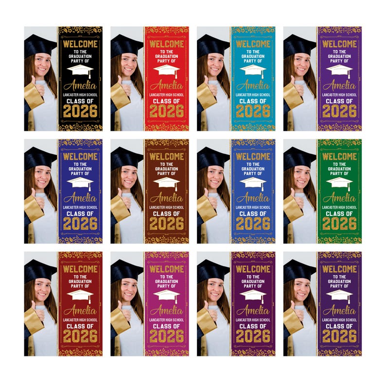 Personalized Graduation Welcome Sign, Custom Class of 2026 Party Sign ...