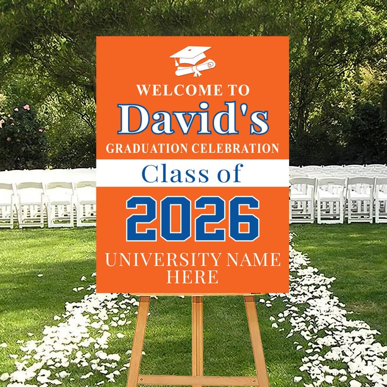 Personalized Graduation Welcome Sign, Custom Class of 2025 Party Sign ...