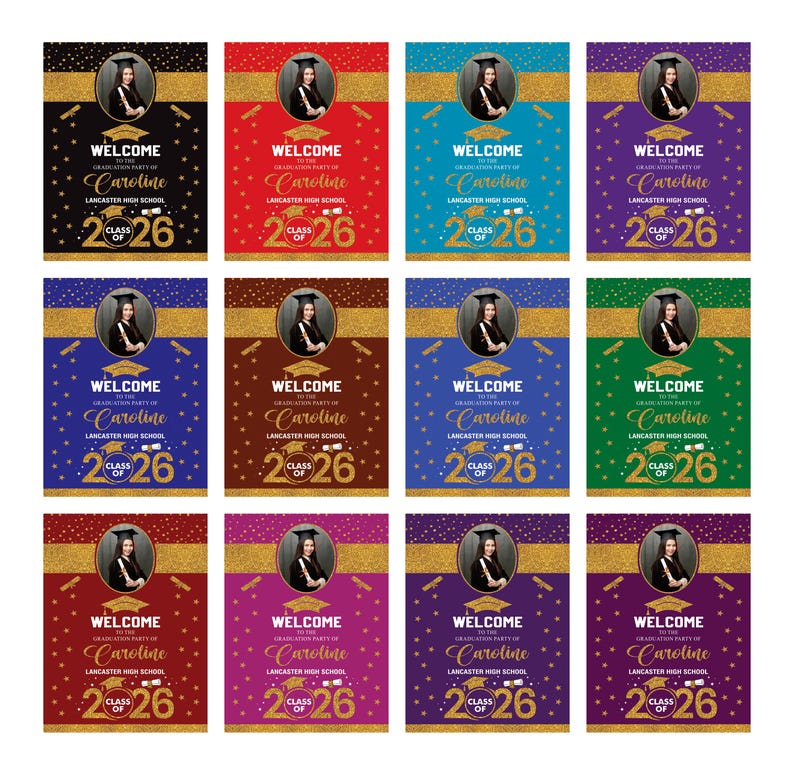 Personalized Graduation Welcome Sign, Custom Class of 2026 Party Sign ...