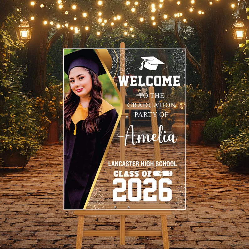 Personalized Graduation Welcome Sign, Custom Class of 2026 Party Sign ...