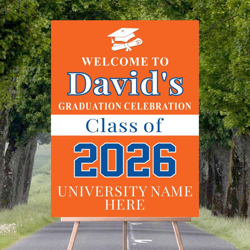 Personalized Graduation Welcome Sign, Custom Class of 2025 Party Sign ...