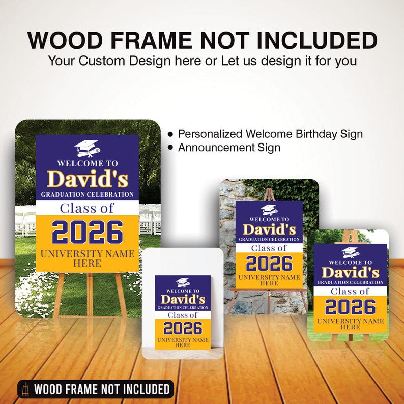 Personalized Graduation Welcome Sign, Custom Class of 2025 Party Sign ...
