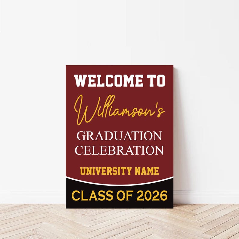 Personalized Graduation Welcome Sign, Custom Class of 2025 Party Sign ...