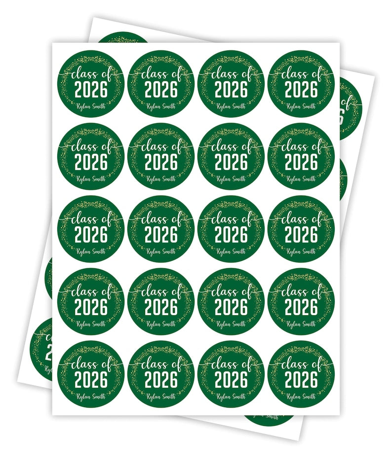 Personalized Graduation 2026 Stickers, Custom Class of 2026 Stickers ...