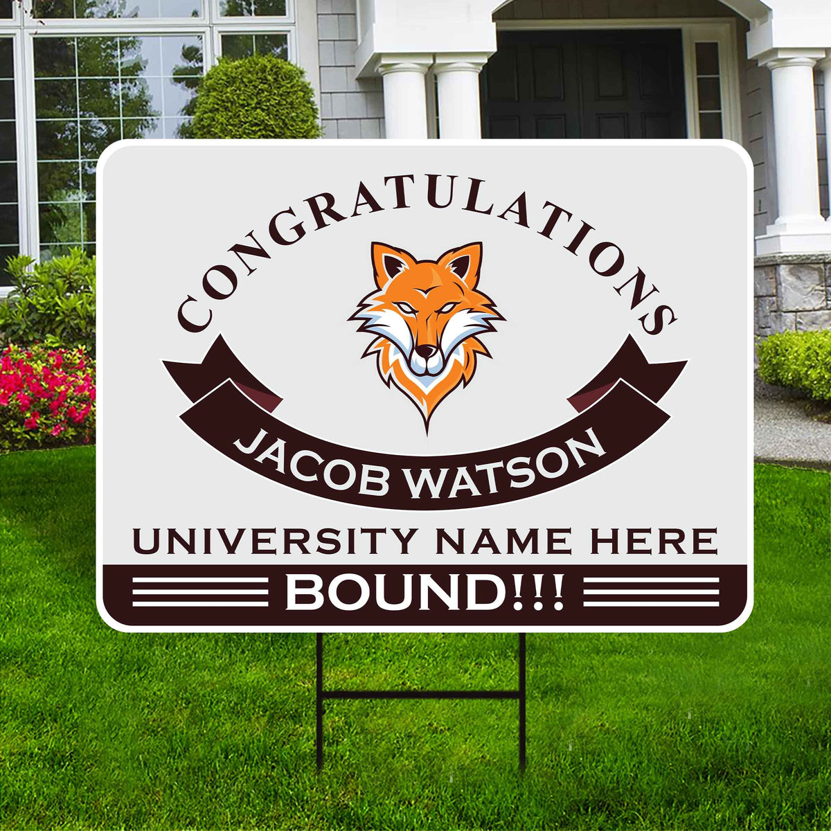 Personalized College Bound Yard Sign, College Logo Sign, Custom Gradua ...