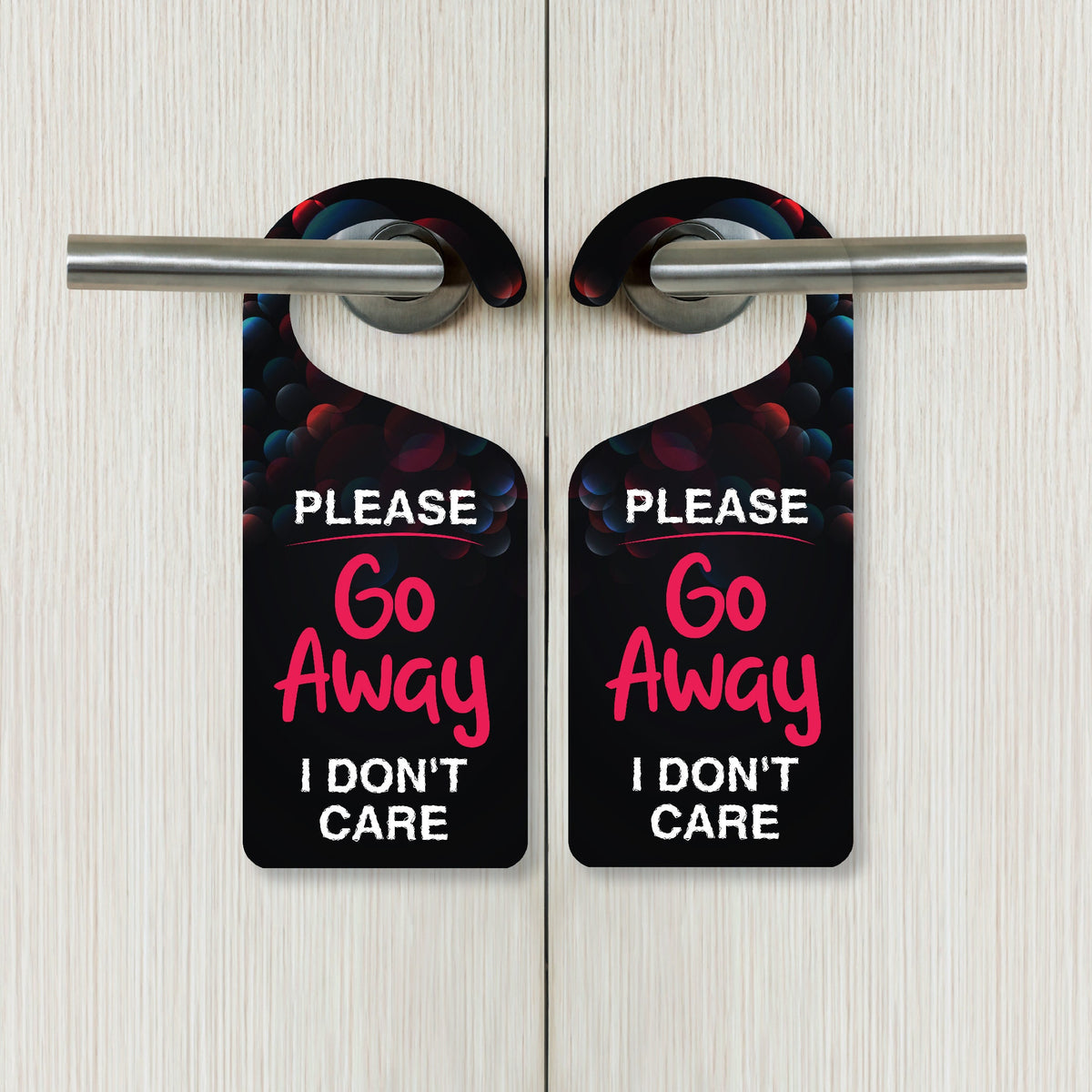 Please Go Away I Don't Care Door Hanger, Doorknob Sign, PVC Door Knob ...