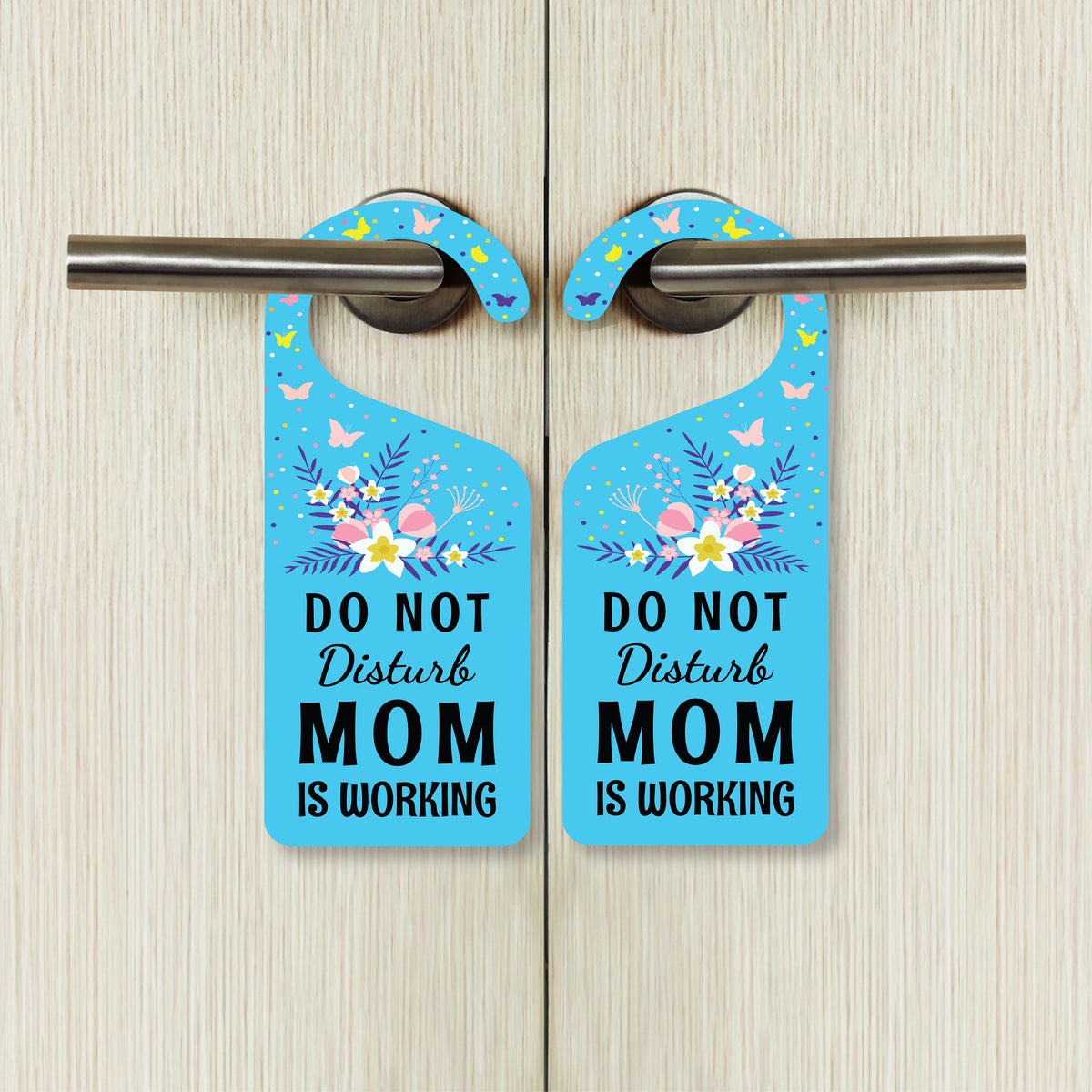 Mom Is Working Door Hanger, Work Status Doorknob Sign, PVC Door Knob H ...