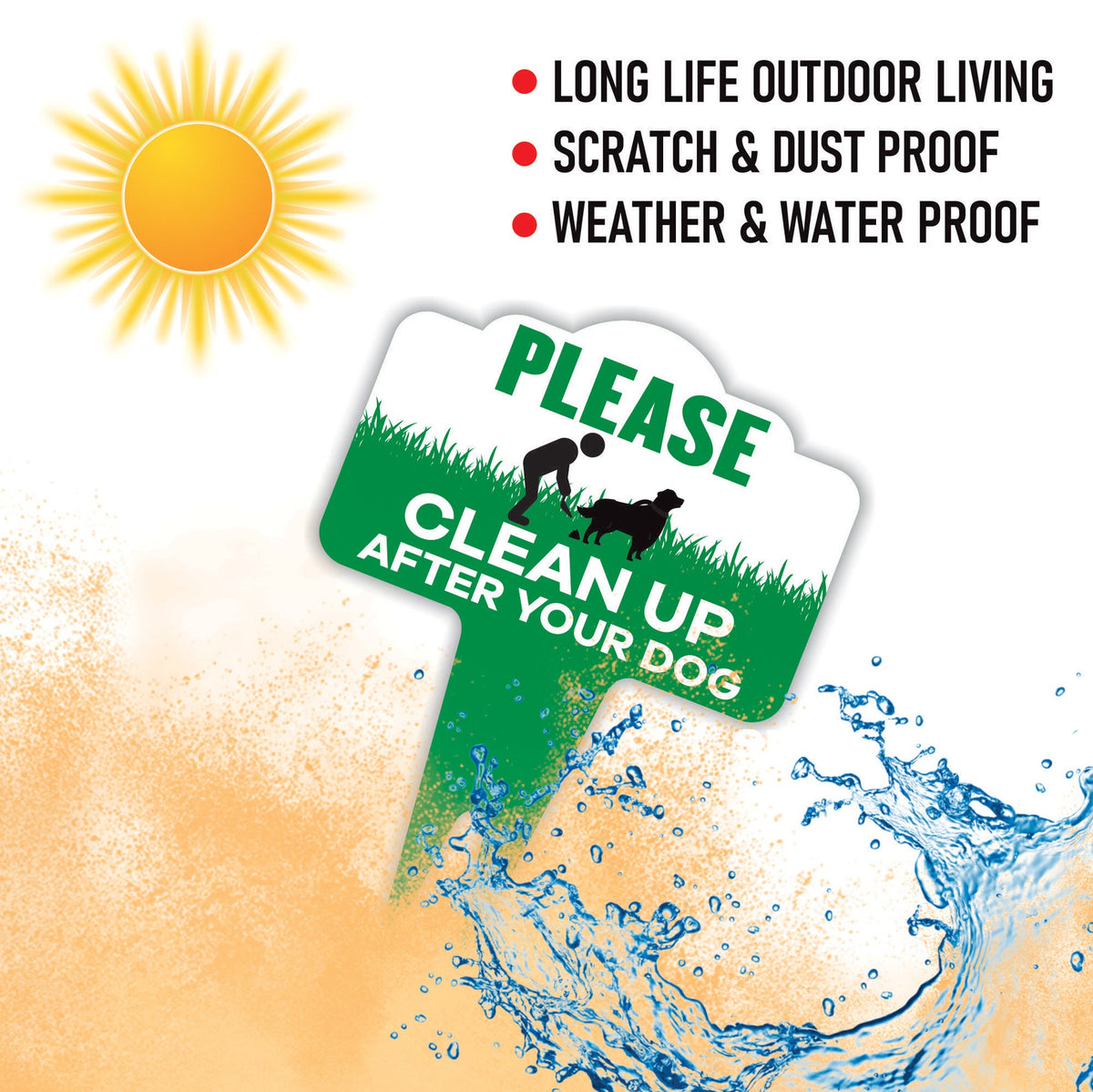 Please Clean Up After Your Dog Yard Sign 10”x14” - Rust-free Aluminum ...