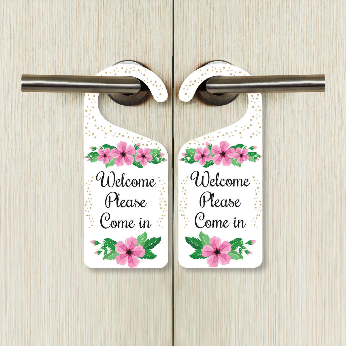 Welcome Please Come in Door Hanger, Welcome Doorknob Sign, PVC Door Kn ...