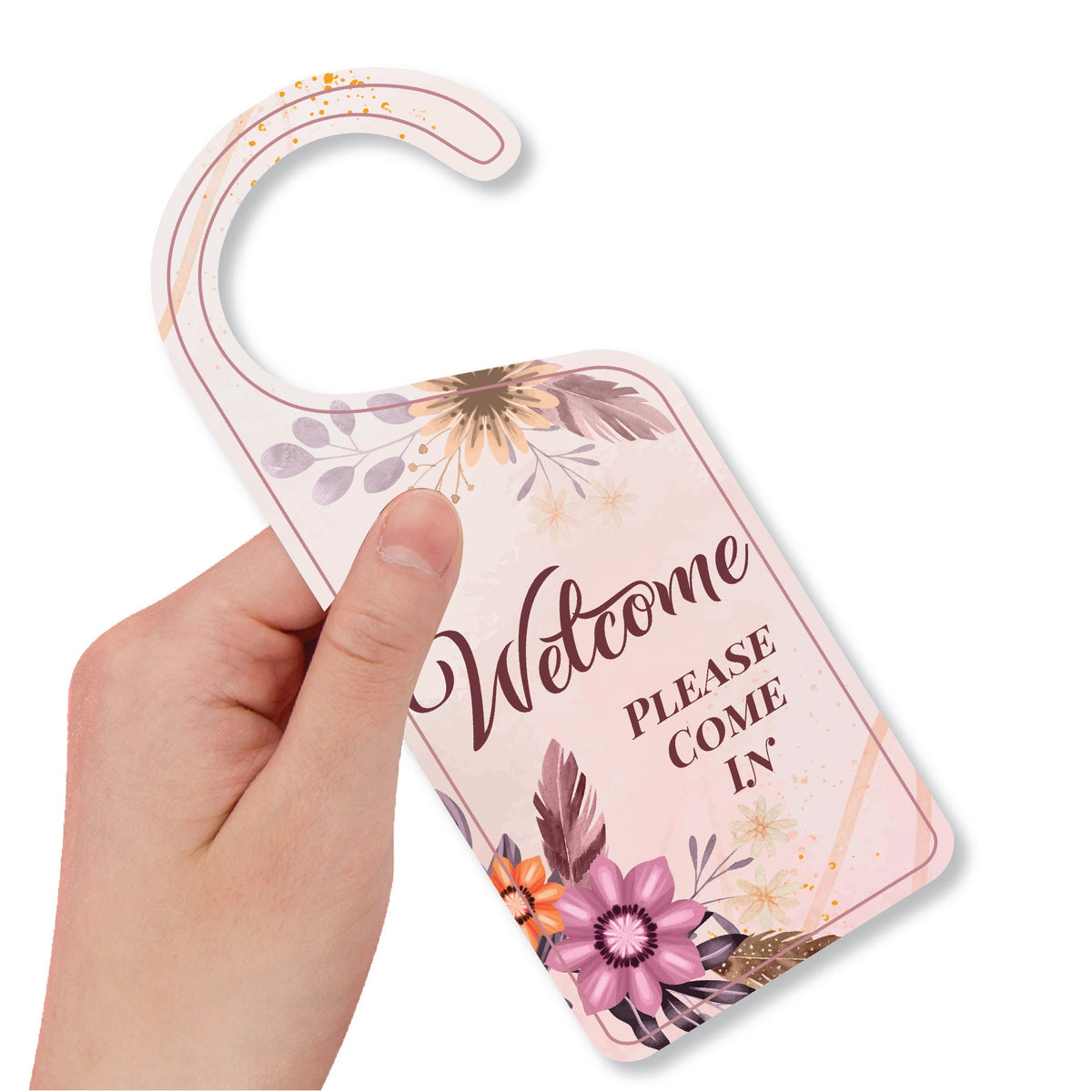 Welcome Please Come in Door Hanger, Welcome Doorknob Sign, PVC Door Kn ...