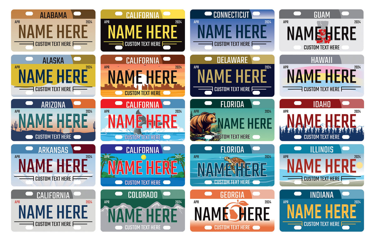 Custom Mini State License Plates, Aluminum Metal 3"x6", Personalized Y ...