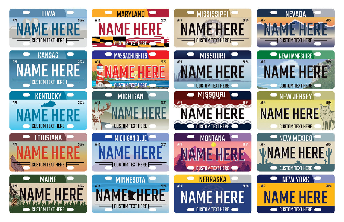 Custom Mini State License Plates, Aluminum Metal 3"x6", Personalized Y ...