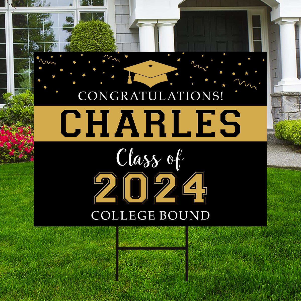 Personalized College Bound Yard Sign, College Bound Sign Logo, Custom ...