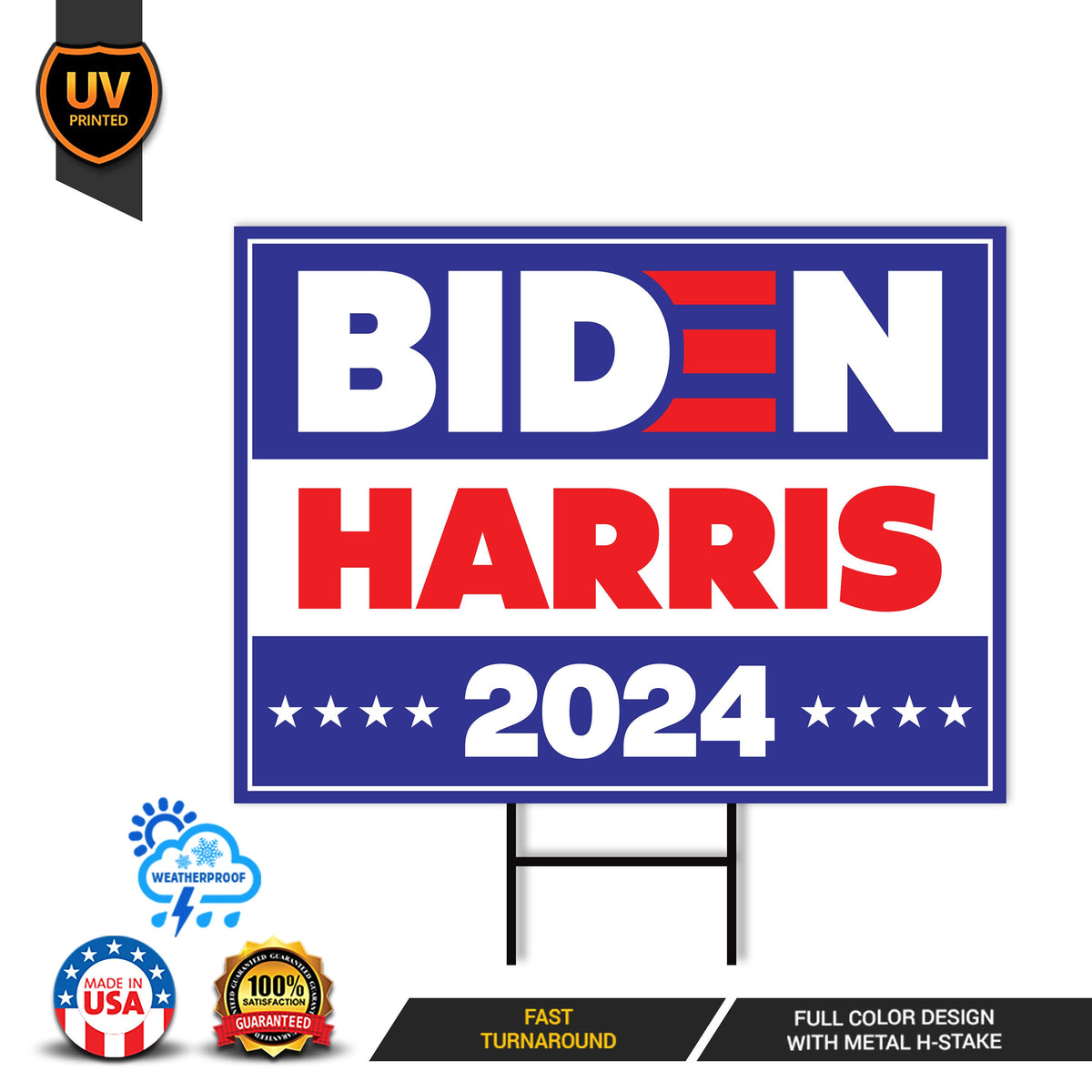 Biden Harris 2024 Yard Sign - Coroplast Joe Biden For President 2024 L ...